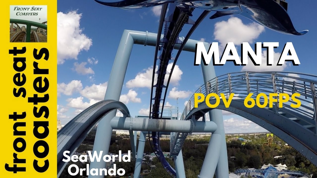Manta POV 60FPS Roller Coaster Front Seat On-Ride 2017 SeaWorld Orlando ...