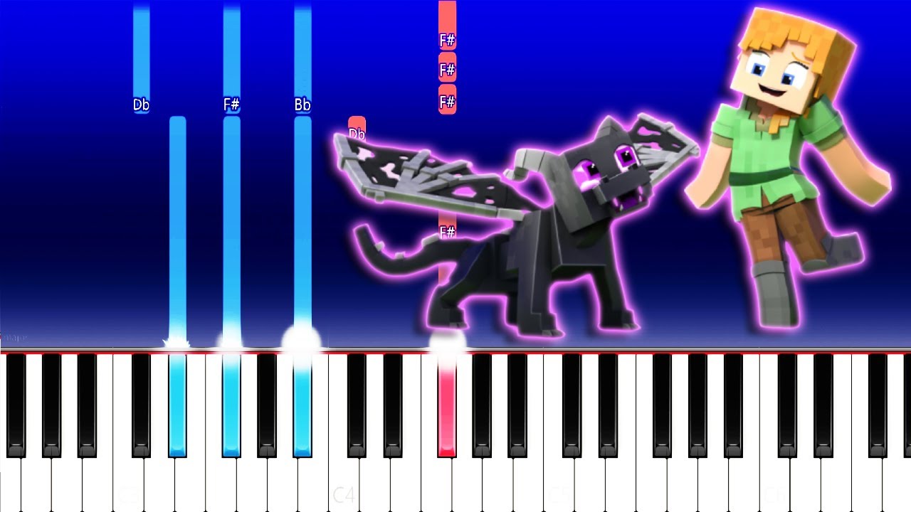 Alex and the Dragon - Minecraft Song - Zamination (Piano Tutorial ...