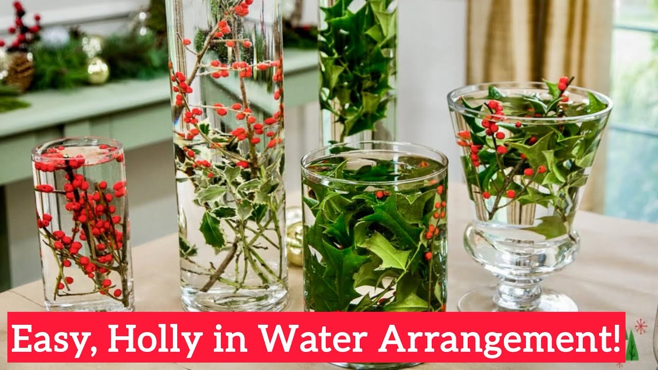 🎄Fast & Easy Holly Plant in Water Arrangement for Christmas! 😀 Shirley ...