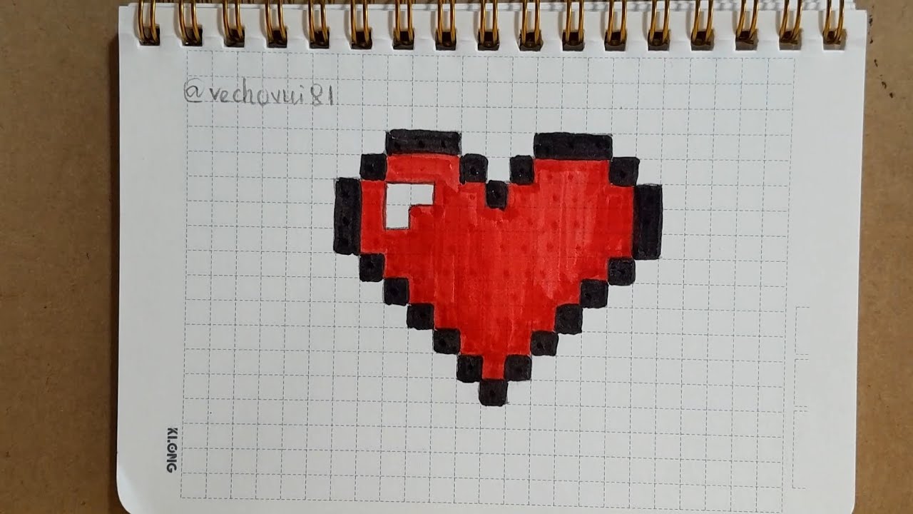 Vẽ Pixel Art #5 : vẽ trái tim - YouTube