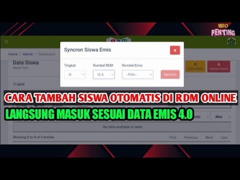 CARA TAMBAH SISWA DI RDM ONLINE TERBARU | TAMBAH SISWA OTOMATIS DARI EMIS 4.0 - YouTube