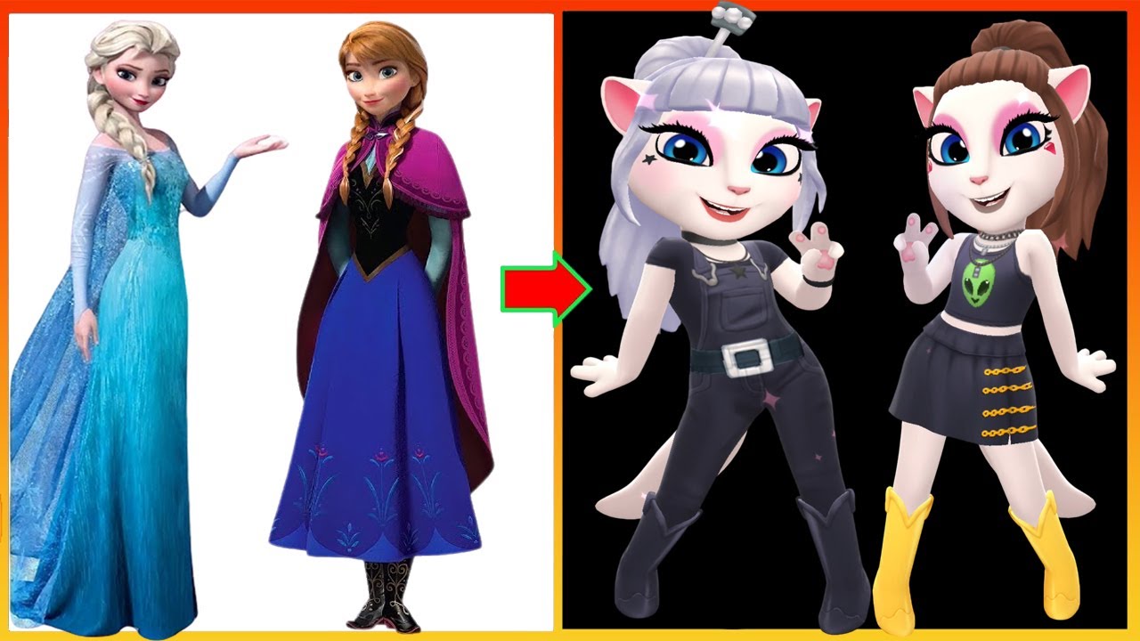 Elsa and Anna from Frozen Transform into Bad Girls My Talking Angela ...