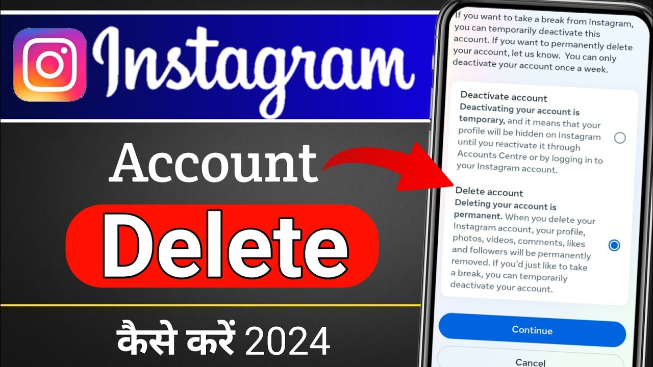 Instagram account delete kaise kare | How to delete instagram account ...