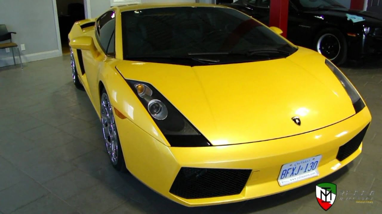 Yellow Lamborghini Gallardo With Chrome Rims - YouTube