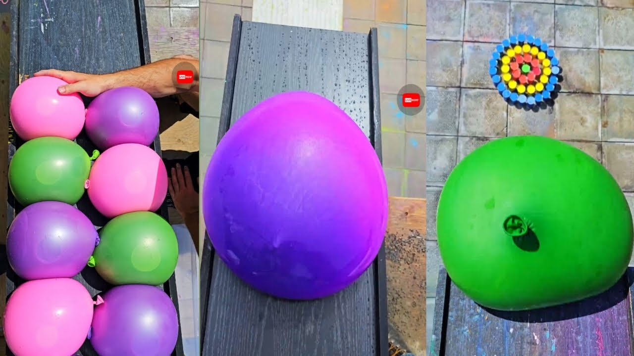 🎈Breaking Colourful Water Balloons | Balloons Drop From Roof 💥💫 - YouTube
