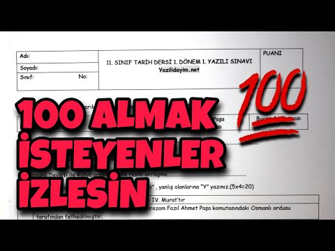 11.Sınıf Tarih 1.Dönem 1.Yazılı