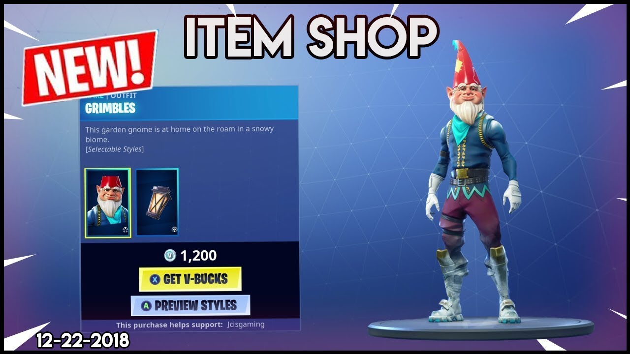 *NEW* GRIMBLES AND COLD SNAP GEAR! (Fortnite Item Shop 22 December 2018 ...