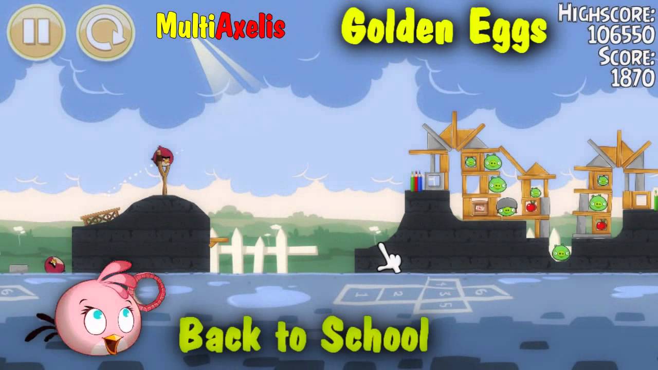 Angry Birds Seasons Back to School Golden Eggs (ALEX) - YouTube