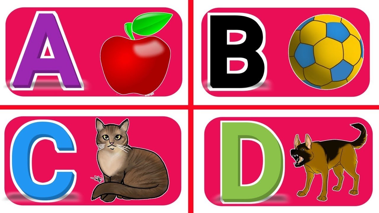 Learn ABCD with live examples | Animated video with video clips| A for ...