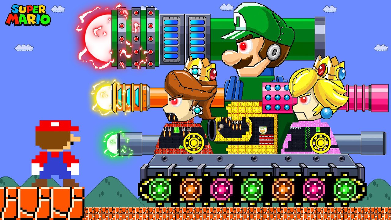 Mario and The ROBOT TANK TEAM MARIO Repair Challenge | Game Animation ...