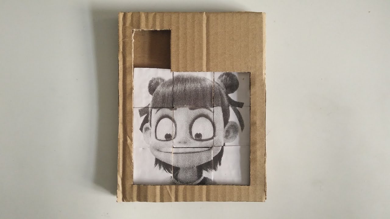 How to make Slide Puzzle from Cardboard,DIY Cardboard Slide Puzzle ...