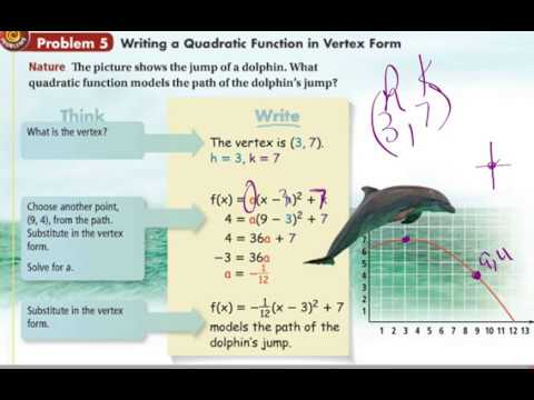 algebra 2: 4-1, vertex form of a quadratic equation, day 2 - YouTube