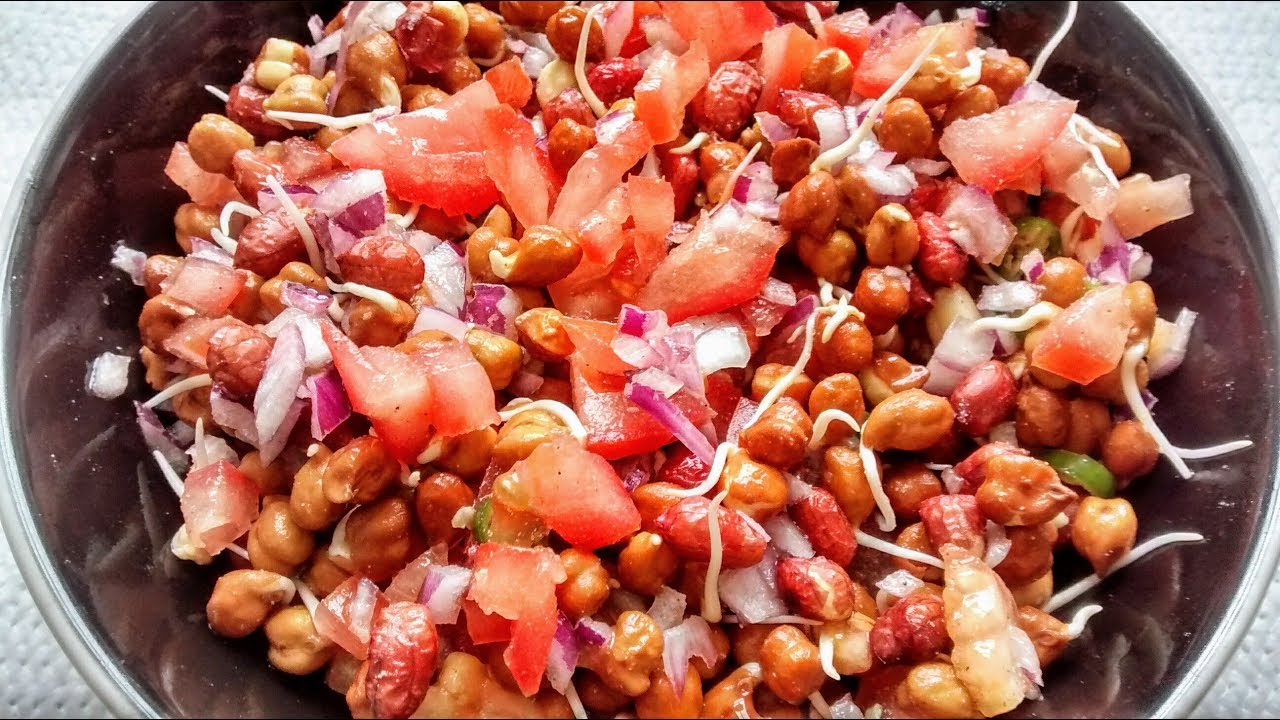 Black chana sprouts salad. Sprouts salad. - YouTube