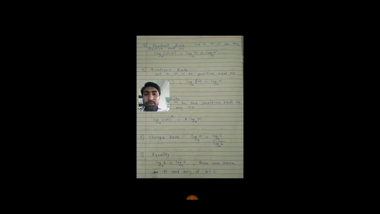 Second Lecture on Logarithm , Topic : Laws of Logarithm - YouTube
