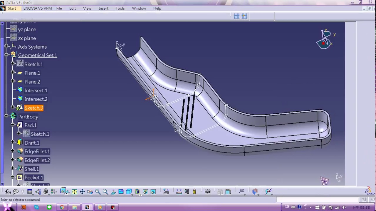 CATIA V5R19 TEST 110 - YouTube