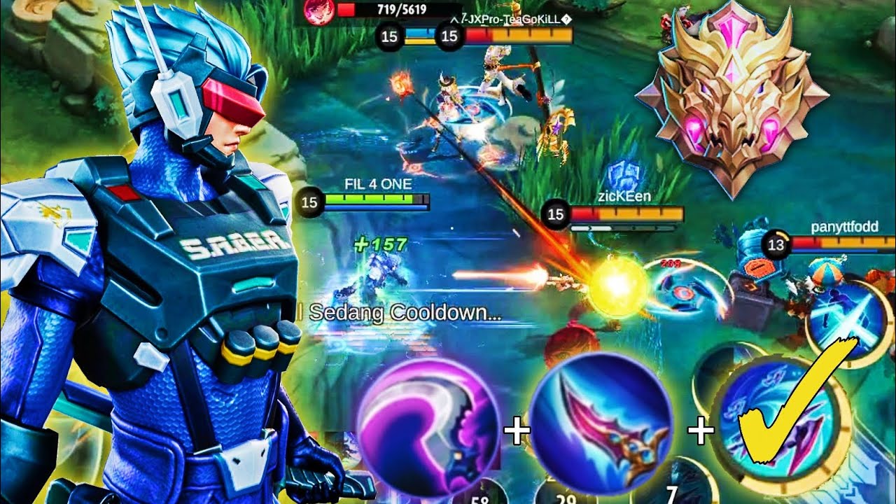 FERFECT BULID SABER🔥 | ONE SHOT ULTI | GAMEPLAY SOLO RANK MOBILE ...