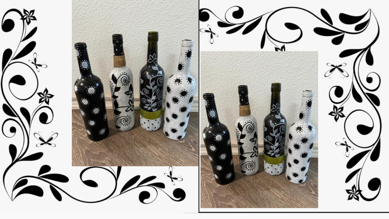 Bottle Art Design For Beginners |Bottle Decoration Ideas|Bottle art ...