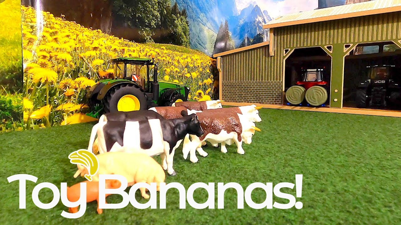 Farm toys [ ANIMALS, TRACTORS AND BARN ] Playset for kids - YouTube