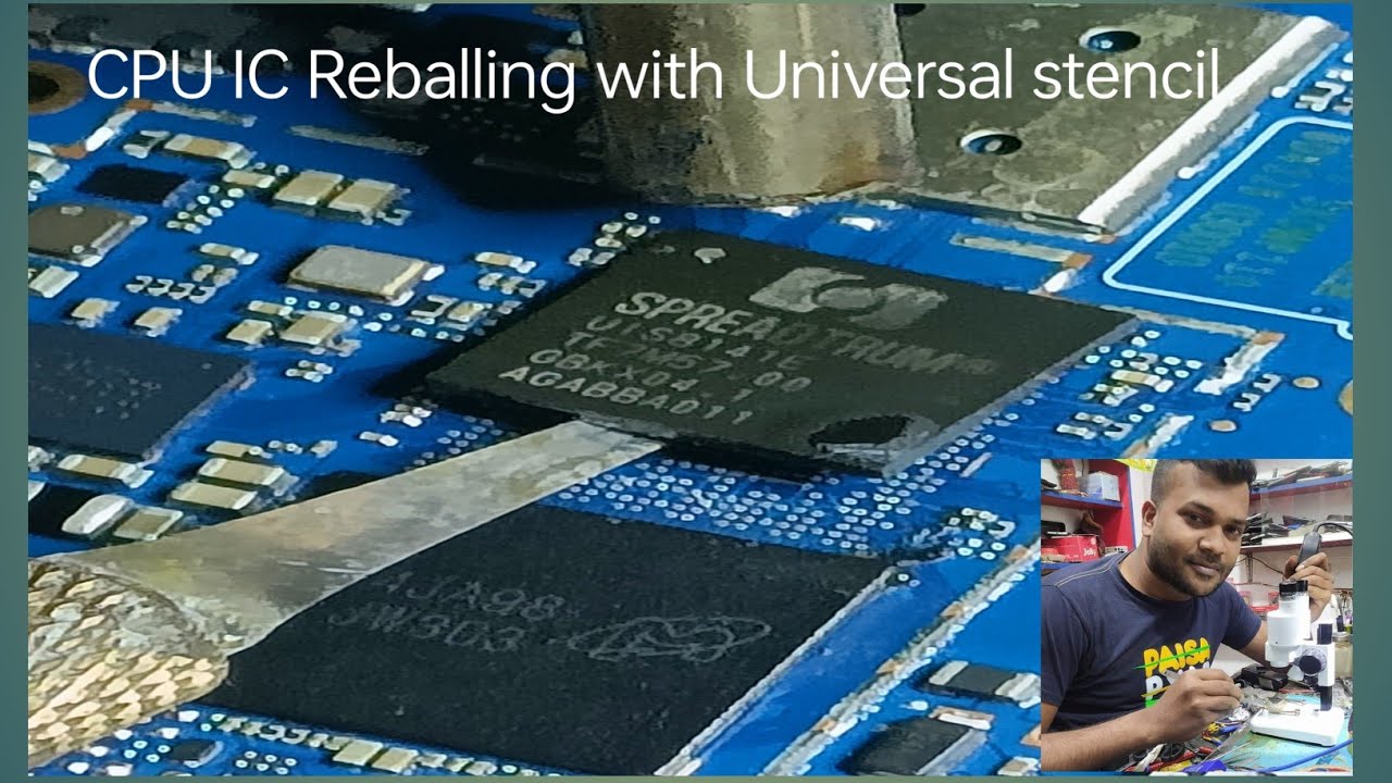 CPU IC Reballing with Universal stencil#CPU IC Reballing with Universal ...