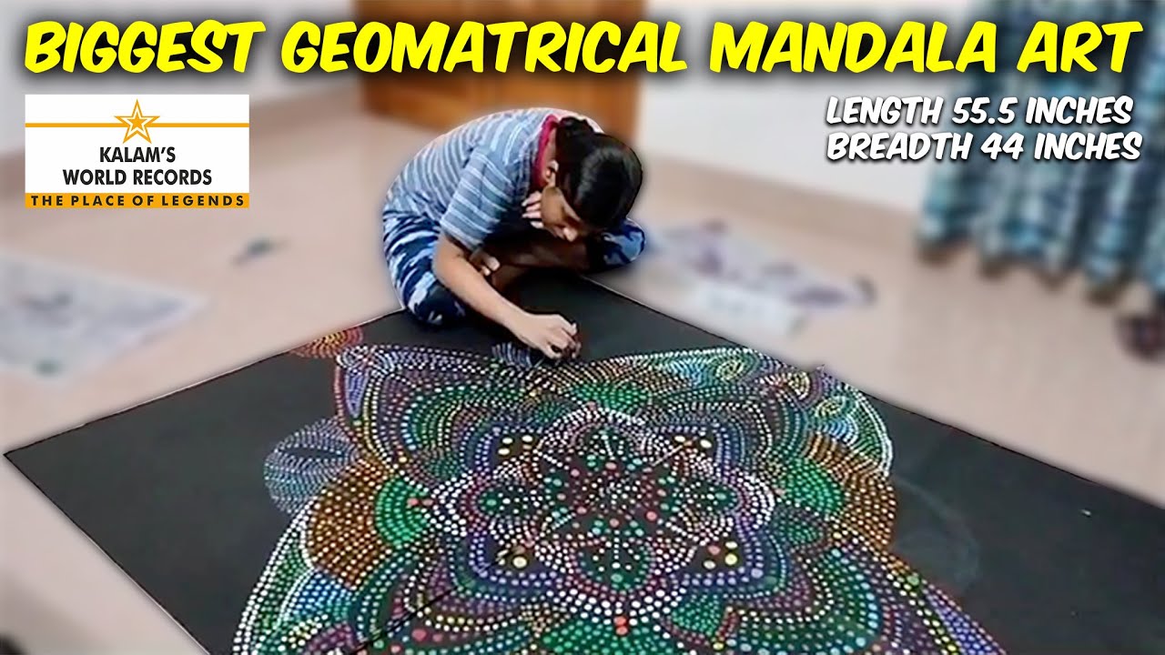 Created the Biggest Geometrical Mandala Art | Sriya | Kalam's World ...