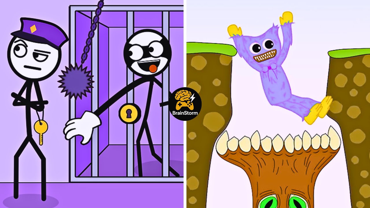 Hugy's Funny Animated Story Vs Thief Puzzle | Max Gameplay | BrainStorm ...