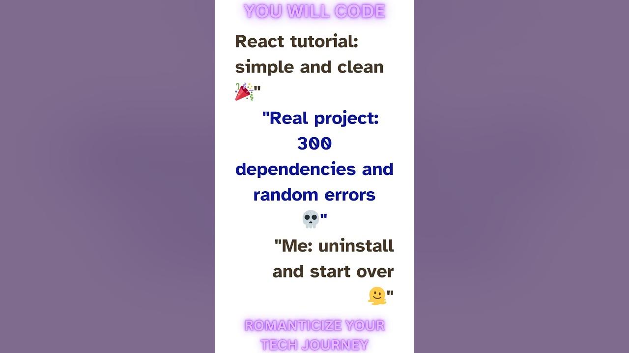 Learning New Framework be like... | Romanticize Your Tech Journey! #devlife #developers # ...