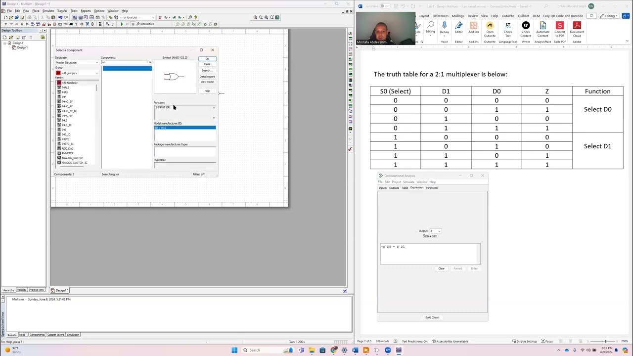 Multiplexer Circuit Implementation and Simulation in Multisim - YouTube