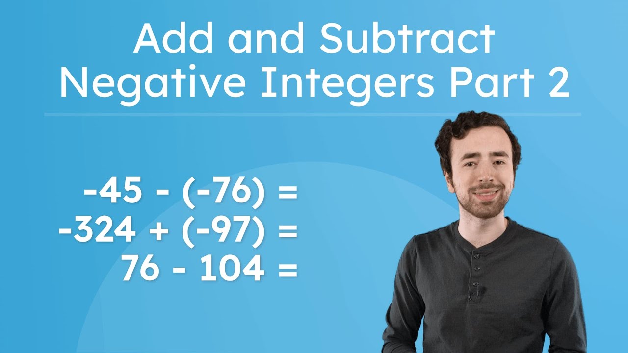 Add and Subtract Negative Integers Part 2 - Prealgebra 1 for Kids and ...
