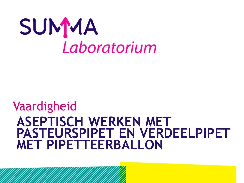 Aseptisch werken met de verdeelpipet - YouTube
