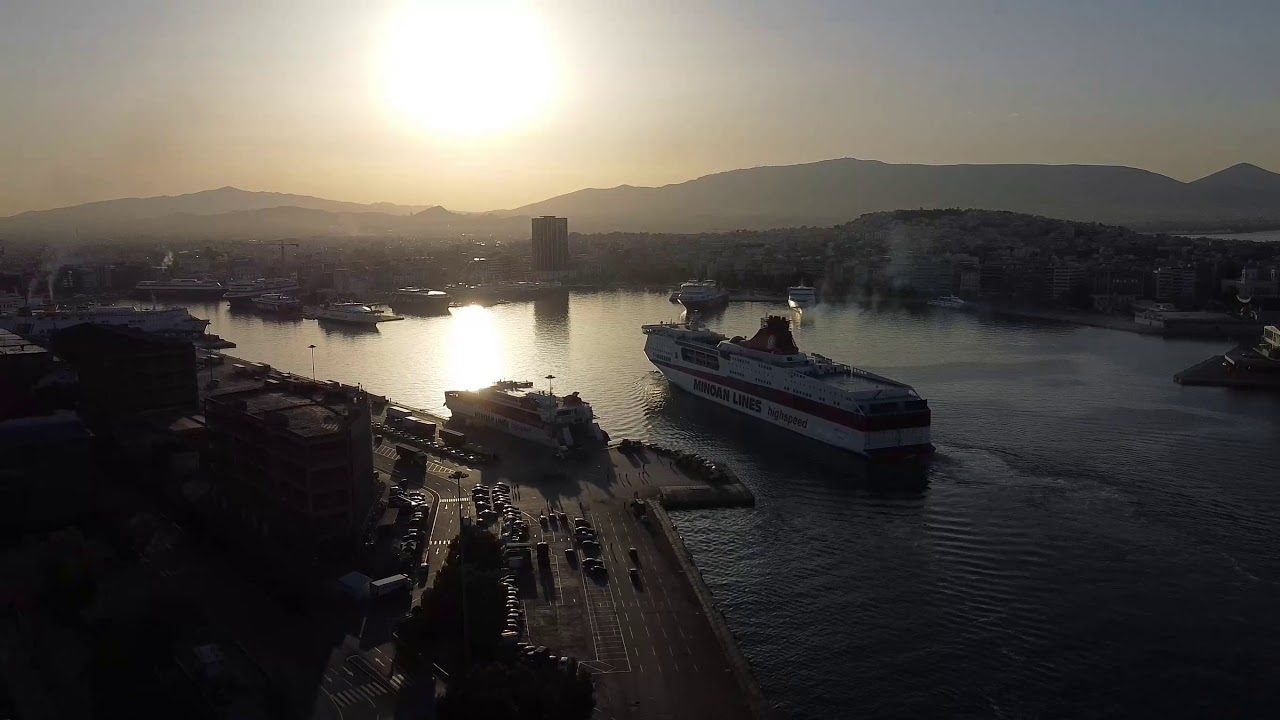 Sunrise at Pireaus port - YouTube