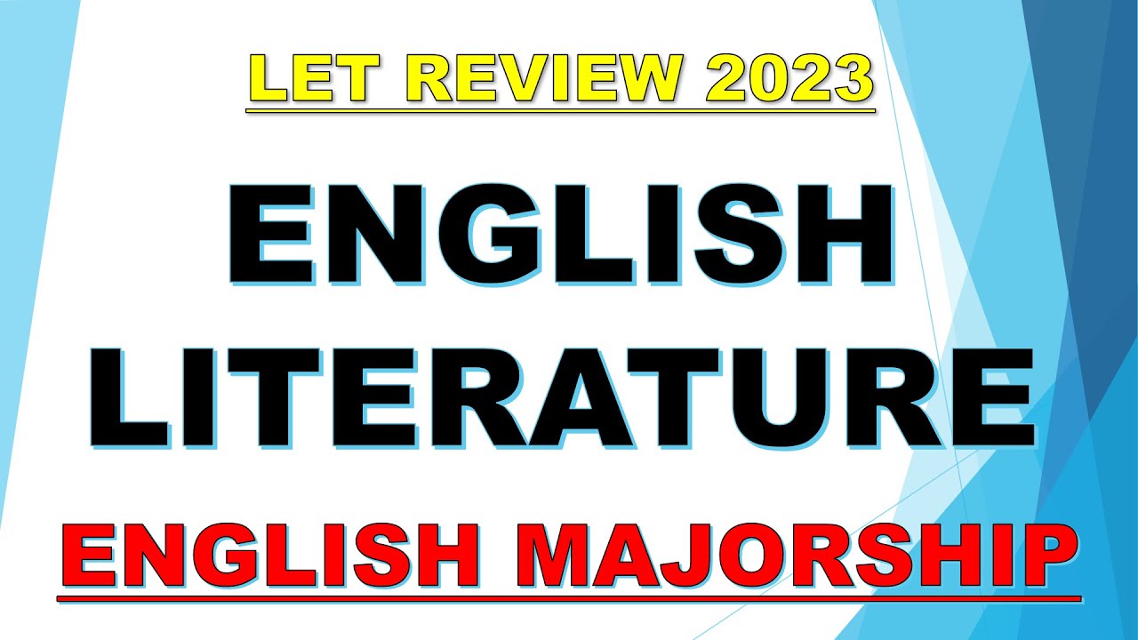 ENGLISH LITERATURE - ENGLISH MAJORSHIP - LET REVIEW 2023 - YouTube