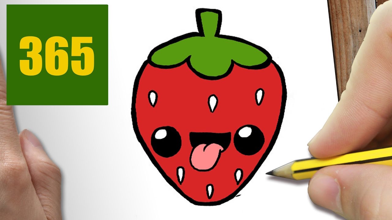 hur man ritar JORDGUBBE KAWAII STEG FÖR STEG - kawaii ritningar lätt ...