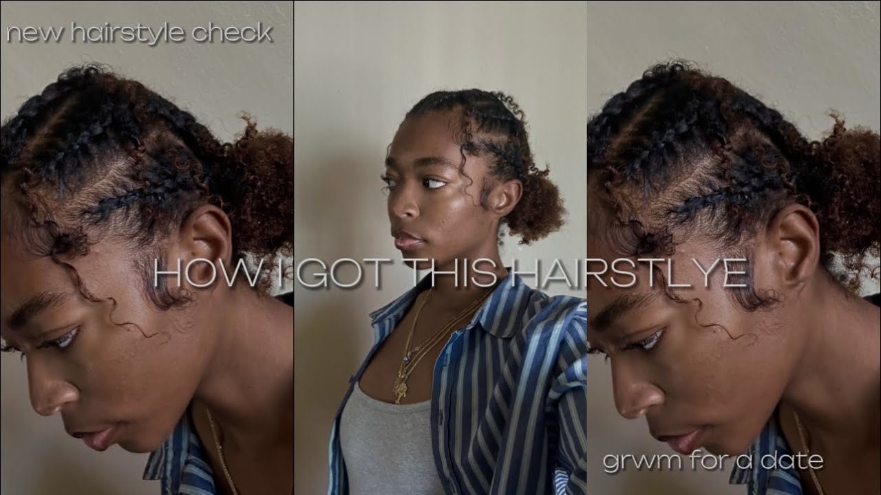 HOW TO BRAID YOUR OWN HAIR| NEW HAIRSTYLE CHECK, GRWM FOR A DATE - YouTube