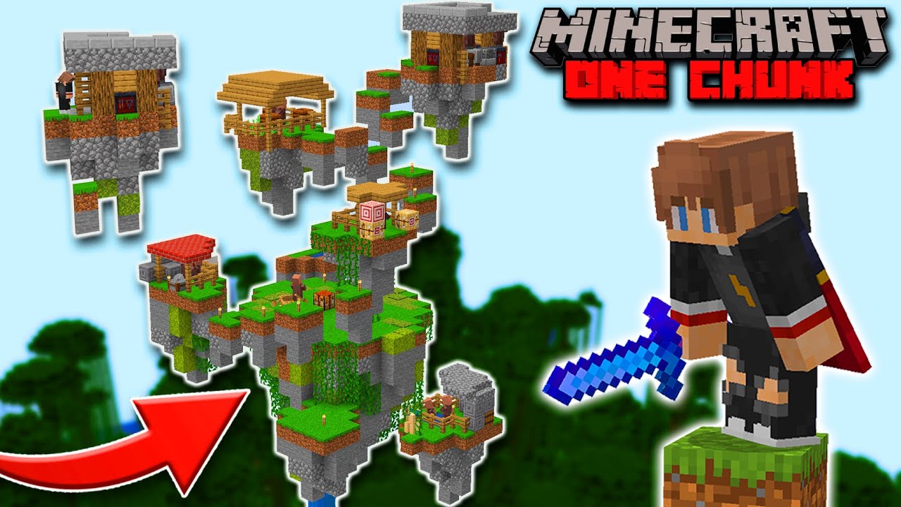 I Built A FLOATING ISLAND CITY In My One Chunk Minecraft World! (Ep. 3 ...