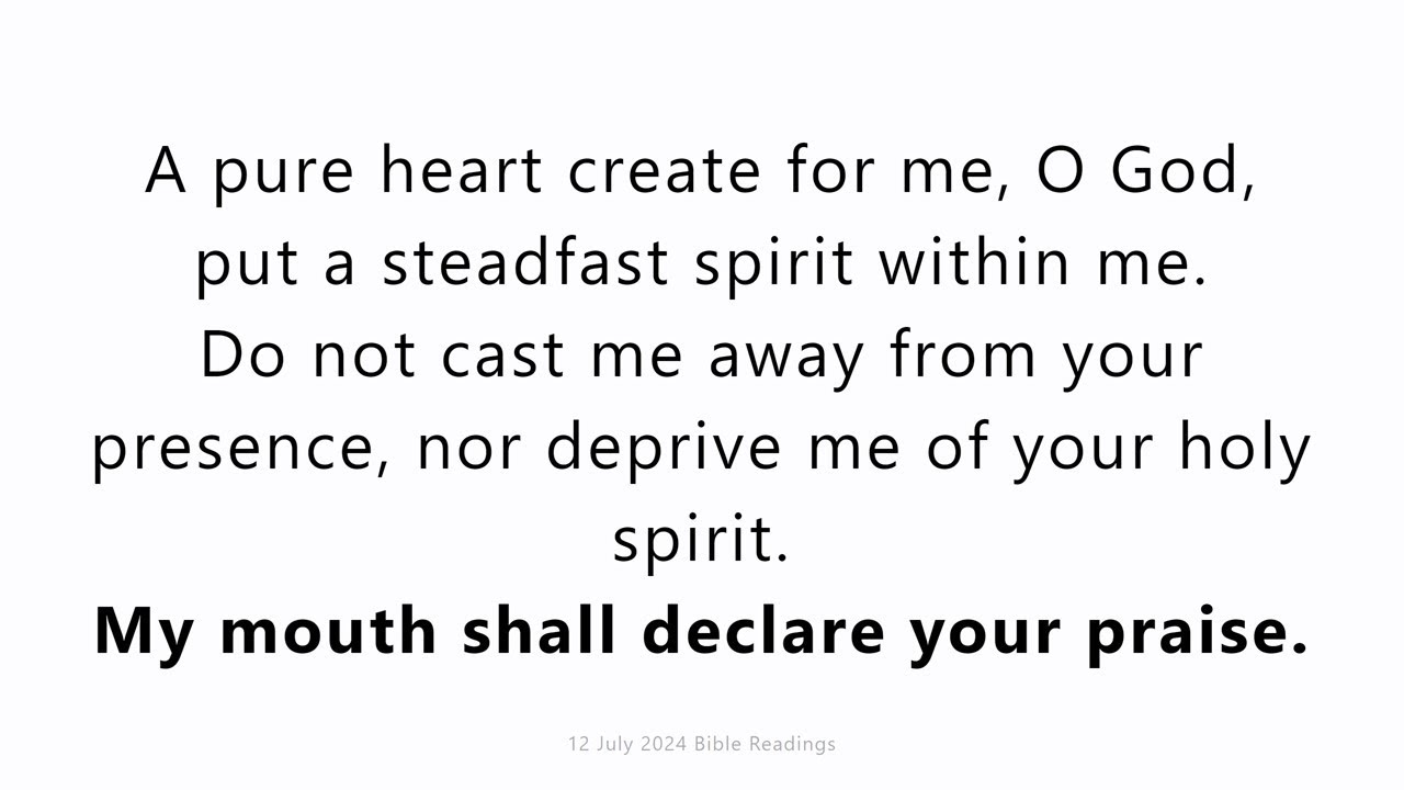 12 July 2024 Catholic Mass Bible Readings - YouTube