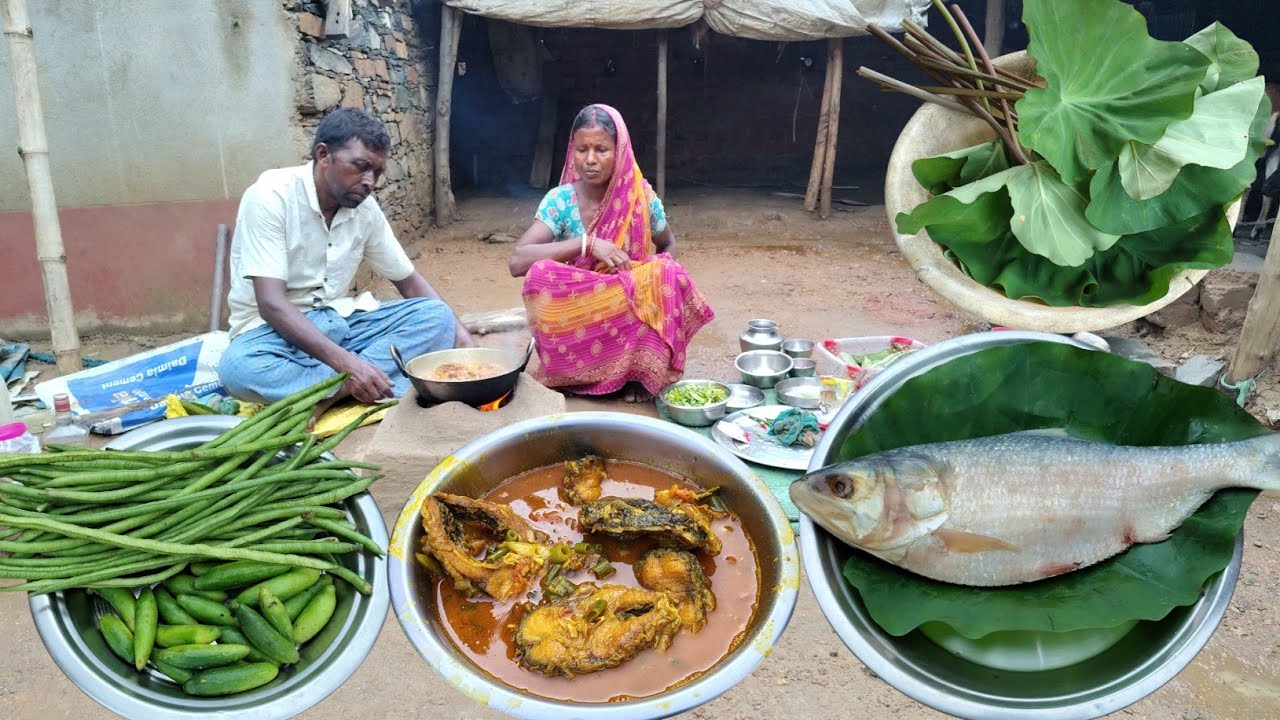 kochu data brinjal with HILSA FISH curry and borboti with kundru ...
