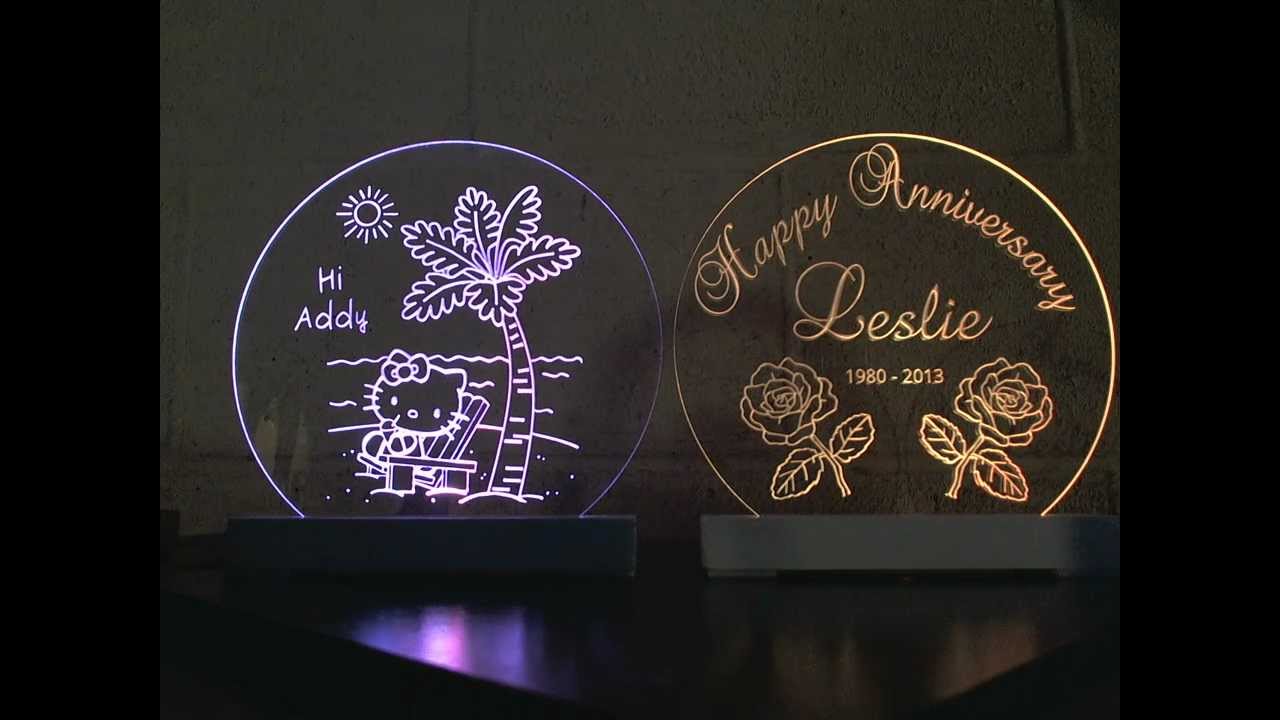 custom engraved edge lit sign - YouTube
