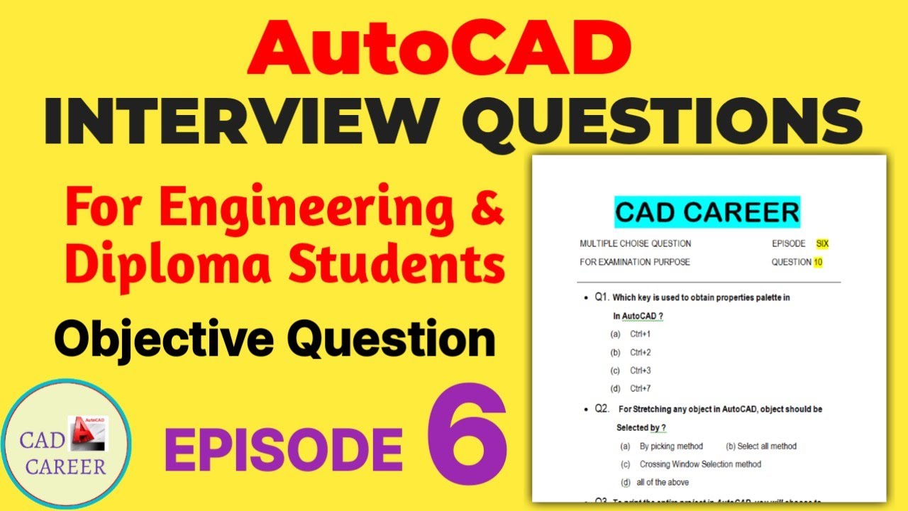 AUTOCAD MCQ QUESTION AND ANSWER | INTERVIEW QUESTION | AUTOCAD ...