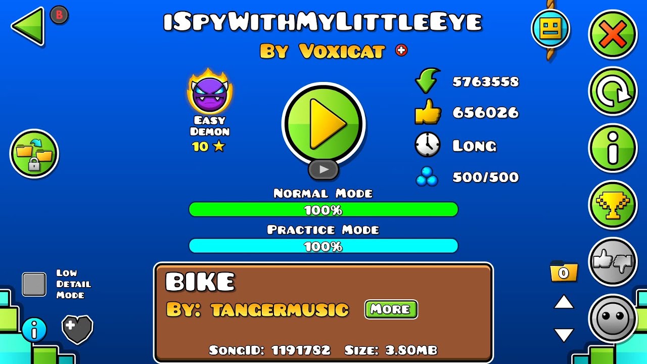 ISpyWithMyLittleEye | By Voxicat | Easy Demon | Geometry Dash (GD ...