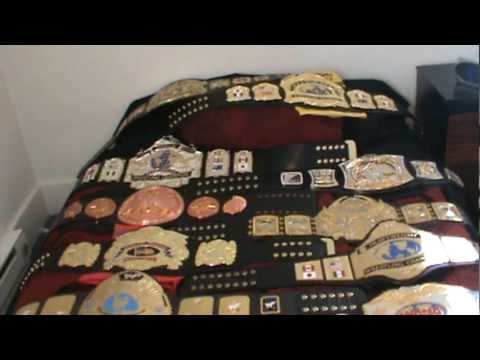 my wrestling belt collection - YouTube
