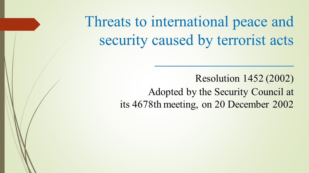 Threats to international peace and security caused by terrorist acts ...