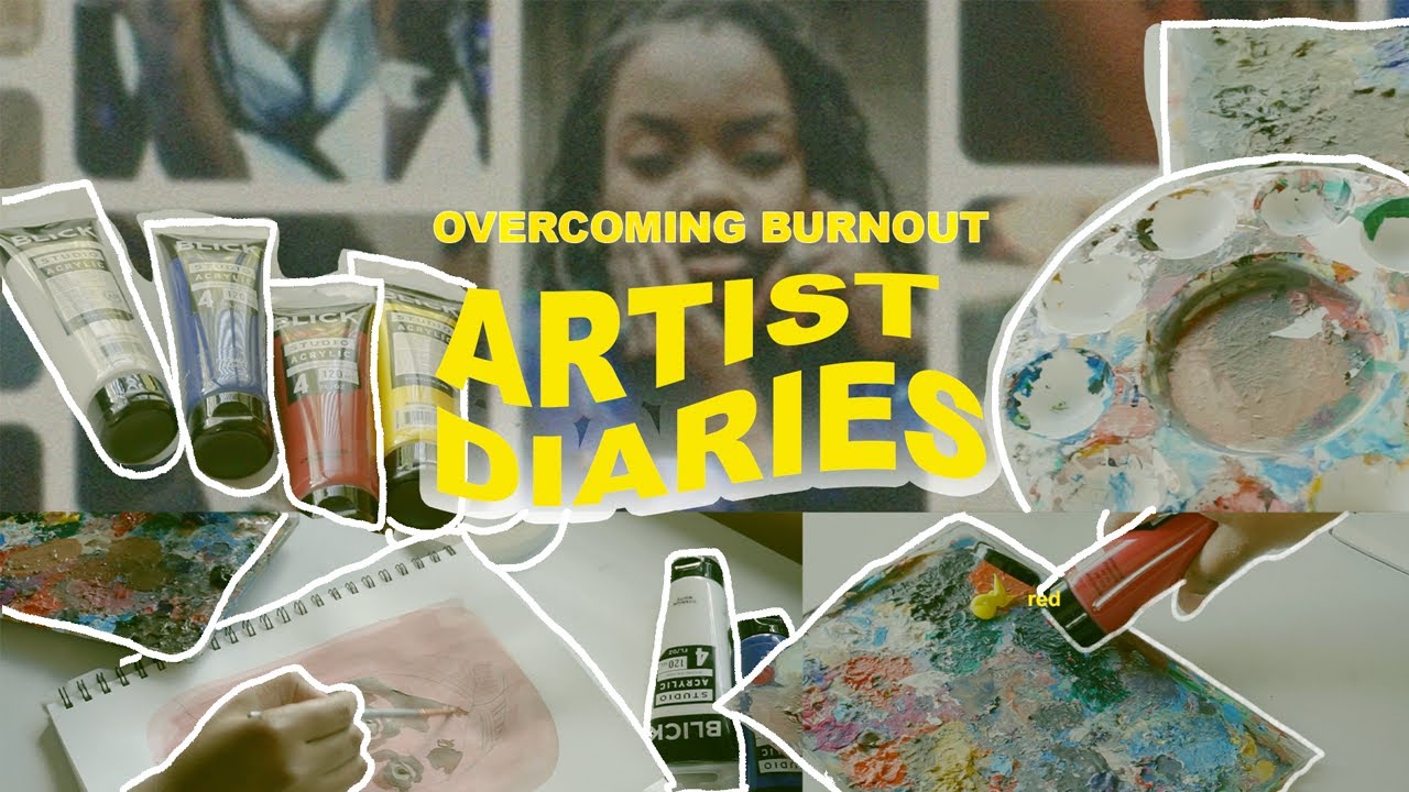 how I paint portraits chill art studio vlog - YouTube