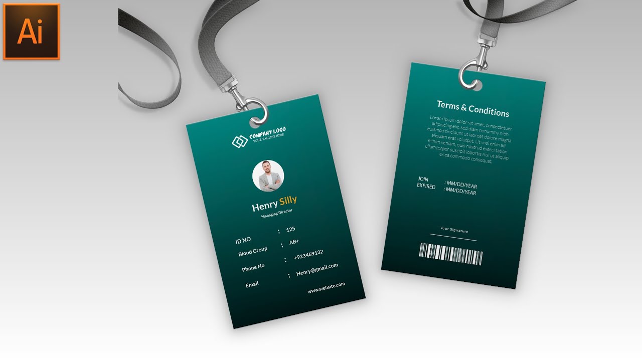 Unique identity card design In Adobe Illustrator / ID card design ...