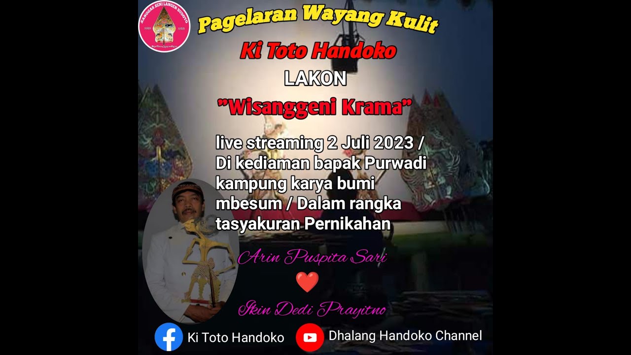 LIVE STREAMING WAYANG KULIT DHALANG KI TOTO HANDOKO - YouTube