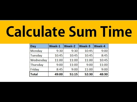 How to Sum Time in Excel - YouTube