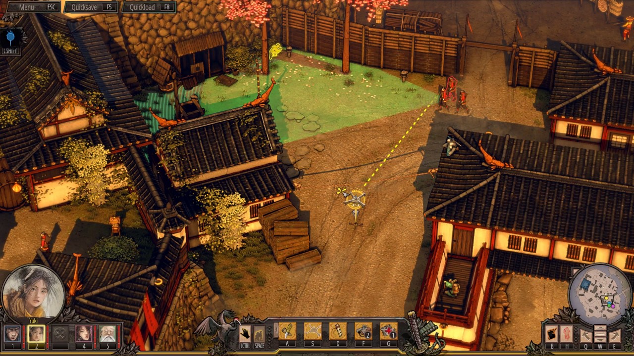 Shadow Tactics - Yuki takes out a 3-man patrol - YouTube