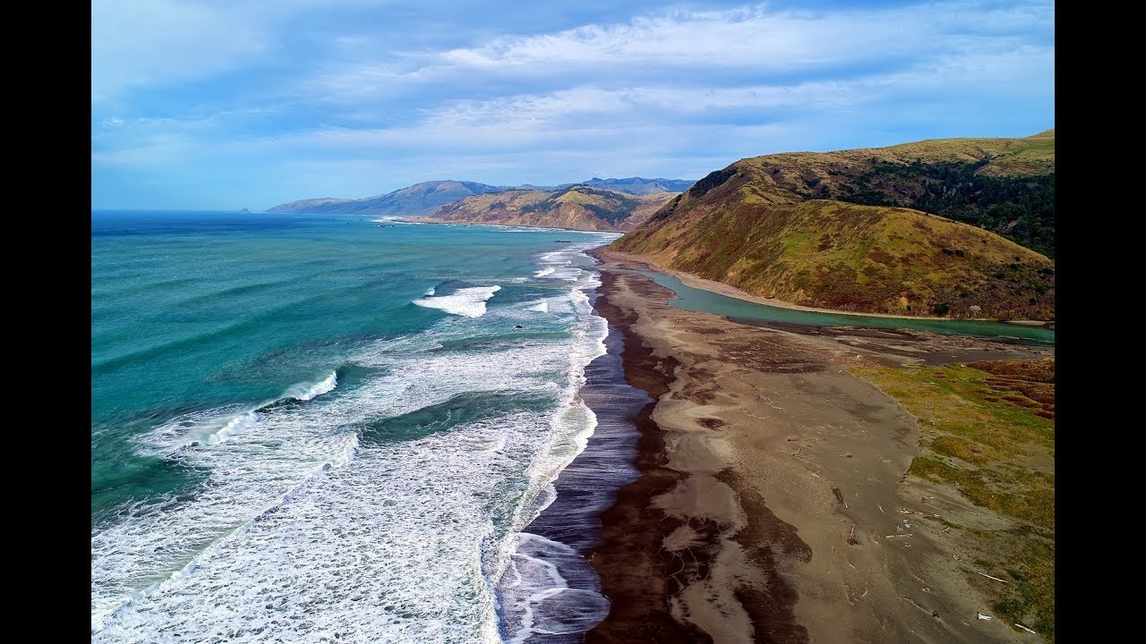 Mattole River Mouth - January 2018 aerial video - YouTube