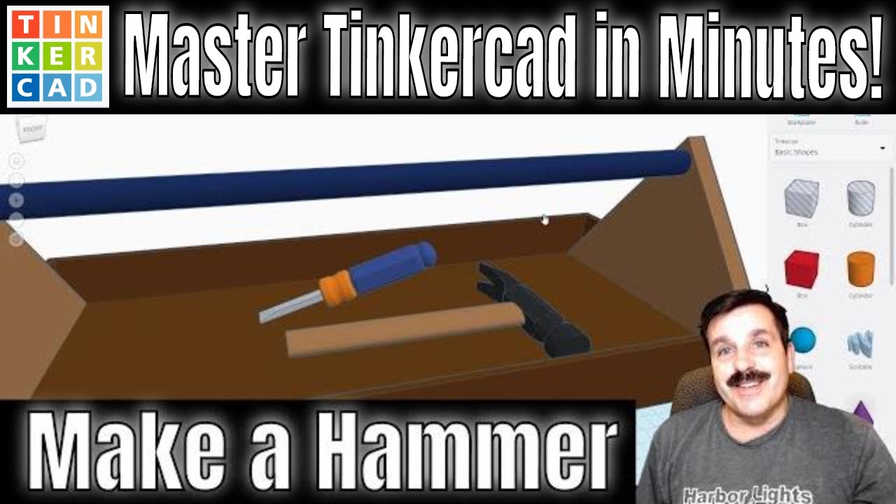Design a Hammer in Minutes! A Tinkercad Toolbox Tutorial - YouTube