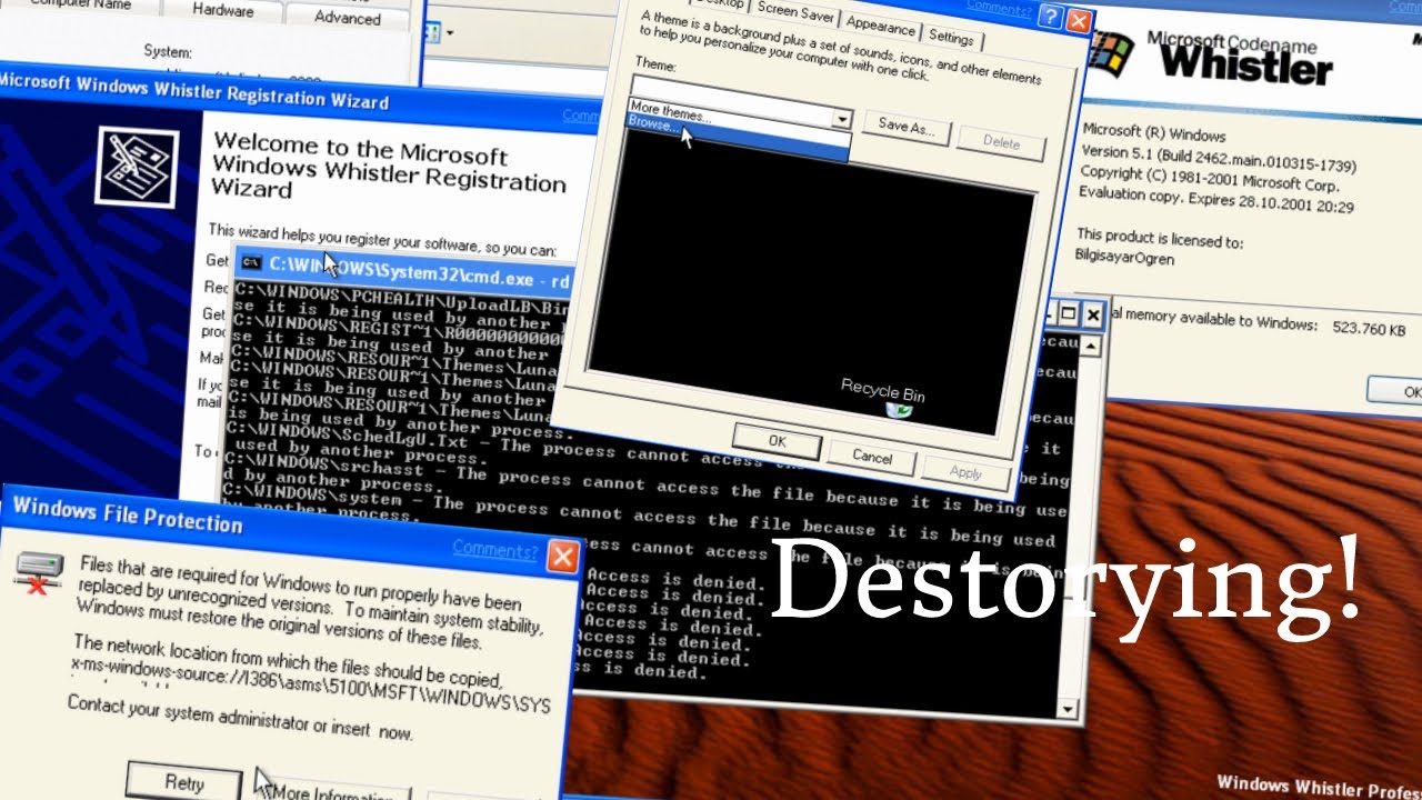 Destroying Windows Whistler! (Build 2462) (Windows Whistler Çökertme ...