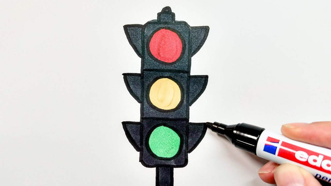How to Draw a Traffic Light - YouTube